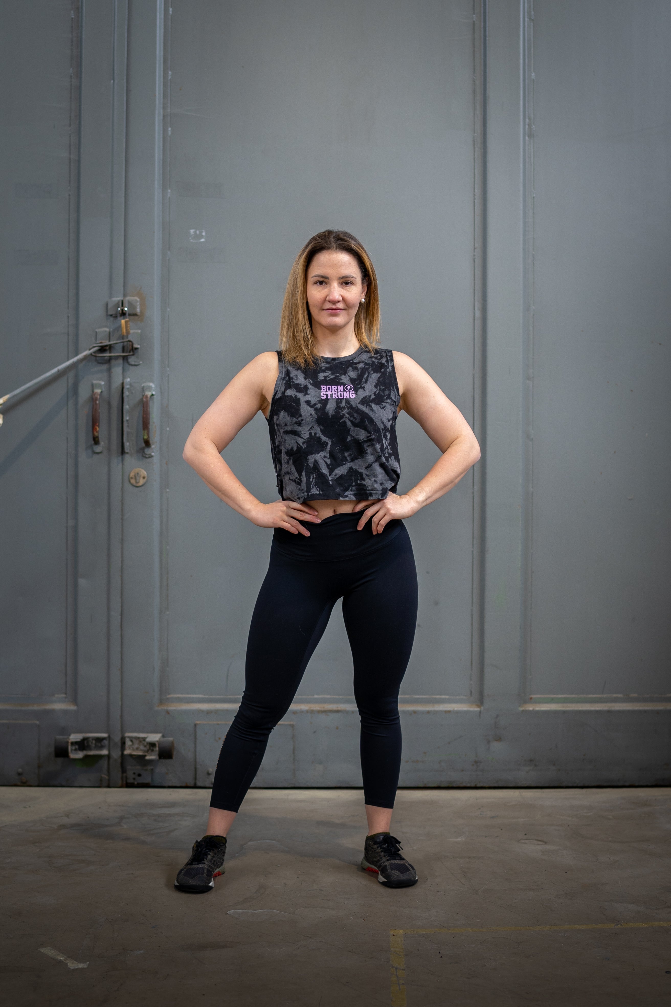 BORN STRONG Black Acid Structure Crop Tank – Born Strong GbR